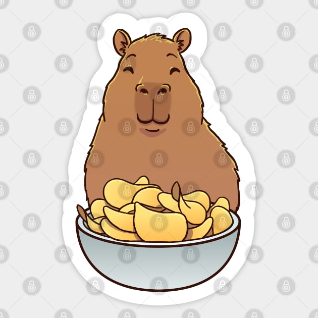 Capybara Potato Chips - Capybaras - Sticker | TeePublic